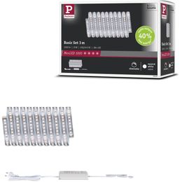 Paulmann LED-Streifen "MaxLED 1000 LED Strip Neutralweiß Basisset", silber (silberfarben), Dioden 384 Stk., Gesamtlänge 3m, Lichterketten, LED-Streifen