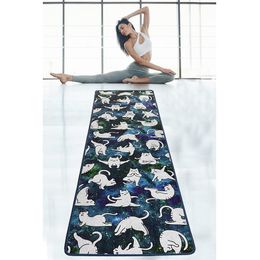 ABERTO DESIGN Yoga-Teppich in Dunkelblau/ Weiß - 73% | Größe 60x200 cm |