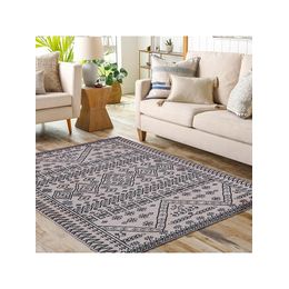 ABERTO DESIGN Kurzflor-Teppich in Beige/ Schwarz - 74% | Größe 80x300 cm |