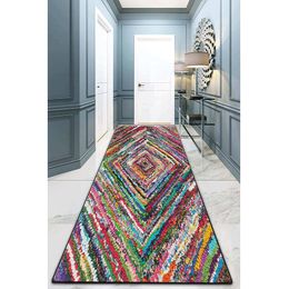 ABERTO DESIGN Kurzflor-Läufer in Bunt - 75% | Größe 80x300 cm |