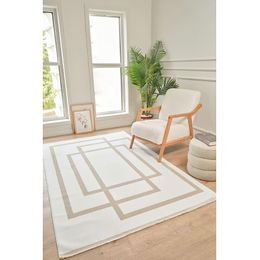 ABERTO DESIGN Kurzflor-Teppich in Creme/ Beige - 73% | Größe 80x300 cm |