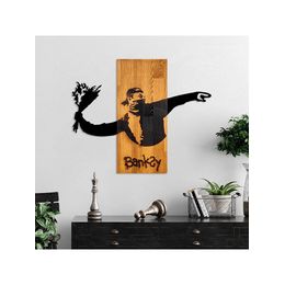 ABERTO DESIGN Wanddekor "Banksy - Flower Thrower" - (B)69 x (H)58 cm - 73% | Wanddekoration