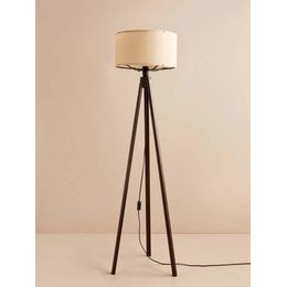 ABERTO DESIGN Standleuchte in Creme/ Braun - (H)140 cm - 74% | Stehleuchten