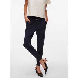 Véro Moda Jogger Pants VERO MODA "VMEVA MR LOOSE STRING PANT GA NOOS", Damen, Gr. XS (34), Länge 32, blau (night sky), Web, Obermaterial: 65% Viskose, 30% Nylon, 5% Elasthan, unifarben, loose fit 7/8-Länge, Hosen, hinten mit elastischem Bündchen