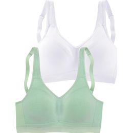 Damen Soft-BH wei&szlig;+mint Gr&ouml;&szlig;e 100E