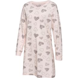 Vivance Dreams Damen Nachthemd rosa/grau Gr&ouml;&szlig;e 36/38