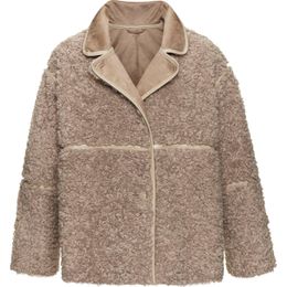 Lascana Damen Fellimitatjacke taupe Gr&ouml;&szlig;e 38