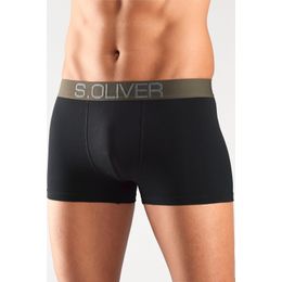 s.Oliver Herren Boxer schwarz-khaki / schwarz-bordeaux / schwarz-blau / schwarz-grau Gr&ouml;&szlig;e S