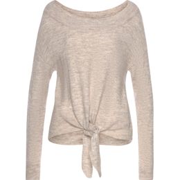 Lascana Damen Strickpullover beige-meliert Gr&ouml;&szlig;e 32/34
