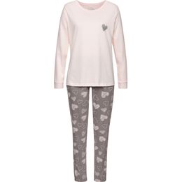 Vivance Dreams Damen Pyjama rosa/grau Gr&ouml;&szlig;e 56/58