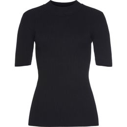 Lascana Damen Kurzarmpullover schwarz Gr&ouml;&szlig;e 32/34