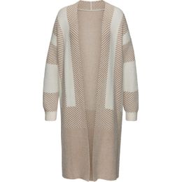 Lascana Damen Longstrickjacke creme-beige Gr&ouml;&szlig;e 36/38