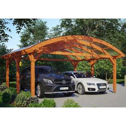 Skan Holz SKANHOLZ Doppelcarport &raquo;Franken&laquo; Leimholz 550 cm hellbraun hellbraun