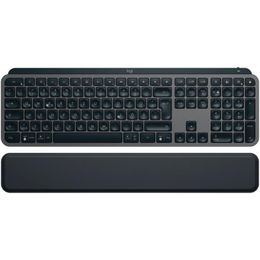 Logitech Tastatur »MX Keys S« (Easy-Switch Fn-Tasten Handgelenkauflage USB-Anschluss Ziffernblock) Graphit Hintergrundbeleuchtung,...