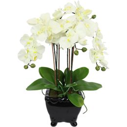 I.GE.A. Kunstblume »Künstliche Orchidee in Schale Phalaenopsis Kunstblume Blume« Kunstorchidee Deko Dekoblume Seidenblume weiß