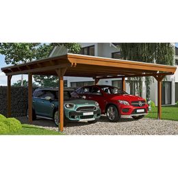 Skan Holz SKANHOLZ Doppelcarport &raquo;Emsland&laquo; Massivholz 550 cm braun braun