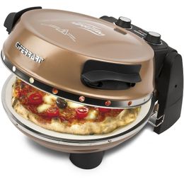 G3FERRARI Pizzaofen »G1003208 Napoletana kupfer inkl. 2-ten oberen Pizzastein« Pizzaschaufel+Rezeptheft braun