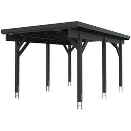 Kiehn-Holz Einzelcarport &raquo;KH 300 / KH 301&laquo; Leimholz 275 cm anthrazit Stahl-Dach, versch. Farben grau