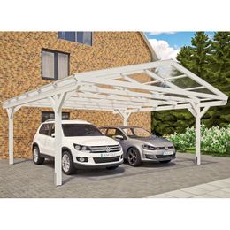 Skan Holz SKANHOLZ Doppelcarport &raquo;Westerwald&laquo; Leimholz 534 cm wei&szlig; wei&szlig;