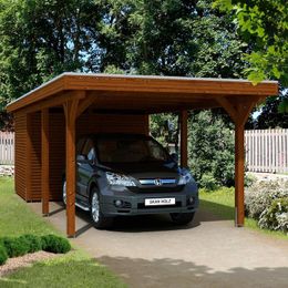 Skan Holz Einzelcarport &raquo;Spessart&laquo; Massivholz 291 cm braun braun