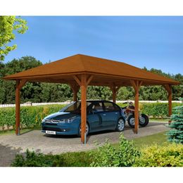 Skan Holz Einzelcarport &raquo;Taunus&laquo; Leimholz 335 cm braun braun