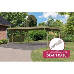 Karibu Doppelcarport &raquo;Classic 1&laquo; Massivholz 540 cm braun braun