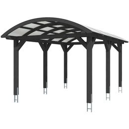 Skan Holz Einzelcarport &raquo;Franken&laquo; Massivholz 300 cm Anthrazit grau