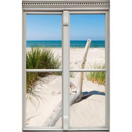 queence Wandsticker &raquo;D&uuml;ne&laquo; Wandsticker, Wandbild, selbstklebend, 3D, Fenster beige