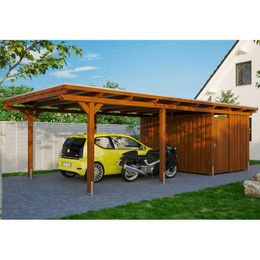 Skan Holz Einzelcarport &raquo;Emsland&laquo; Leimholz 341 cm braun braun