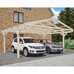 Skan Holz Doppelcarport &raquo;Westerwald&laquo; Leimholz 534 cm natur beige