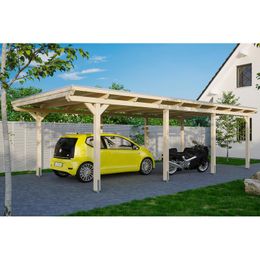Skan Holz Einzelcarport &raquo;Emsland&laquo; Massivholz 341 cm natur versch. Farben beige