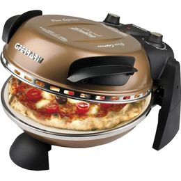 G3FERRARI Pizzaofen &raquo;Delizia G1000608 kupfer inkl. Pizzaschaufel + Rezeptheft&laquo; bis 400 Grad mit feuerfestem Naturstein braun