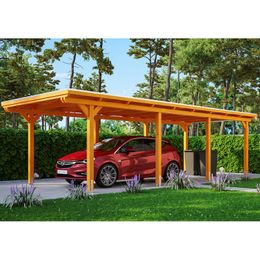 Skan Holz Einzelcarport &raquo;Emsland&laquo; Leimholz 291 cm hellbraun braun