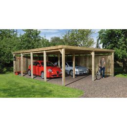 Weka Doppelcarport &raquo;Gr. 3&laquo; Massivholz 270 cm braun braun