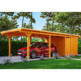 Skan Holz Einzelcarport &raquo;Emsland&laquo; Leimholz 291 cm hellbraun braun