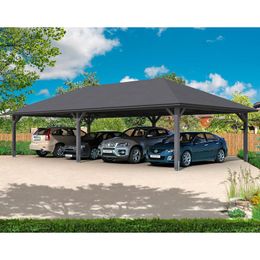 Skan Holz SKANHOLZ Doppelcarport &raquo;Taunus&laquo; Leimholz 530 cm dunkelgrau dunkelgrau