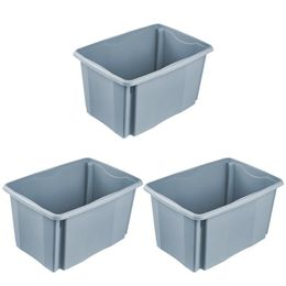 keeeper Aufbewahrungsbox &raquo;Emil, 3er Set, 45 L, 54, 5 x 39 x 29, 5 cm&laquo; ineinander und aufeinander stapelbar nordic blue