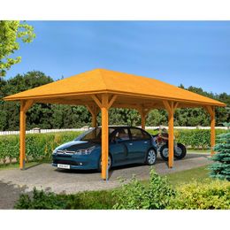 Skan Holz Einzelcarport &raquo;Taunus&laquo; Leimholz 335 cm hellbraun braun