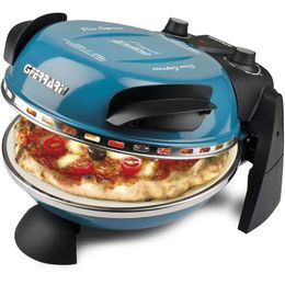 G3FERRARI Pizzaofen &raquo;Delizia G1000604 blau inkl. Pizzaschaufel + Rezeptheft&laquo; bis 400 &deg;C mit feuerfestem Naturstein / Pizza und Fladen uvm. in 3 Min...