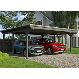 Skan Holz SKANHOLZ Doppelcarport &raquo;Emsland&laquo; Leimholz 550 cm dunkelgrau dunkelgrau