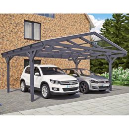 Skan Holz SKANHOLZ Doppelcarport &raquo;Westerwald&laquo; Leimholz 534 cm dunkelgrau dunkelgrau