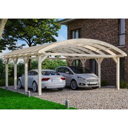 Skan Holz Doppelcarport &raquo;Franken&laquo; Leimholz 550 cm natur beige