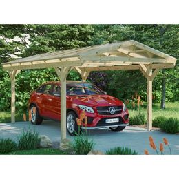 Skan Holz Einzelcarport &raquo;Westerwald&laquo; Leimholz 326 cm natur beige