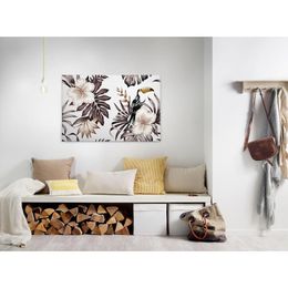 A.S. Cr&eacute;ation A.S. CR&Eacute;ATION Leinwandbild &raquo;Toucan&laquo; Blumen Kunst 1 Stk. tlg. Palmenbl&auml;tter Hibiskus Dschungel Keilrahmen Leinwand-Bild Wohnzimmer Farbe Rahmen:...