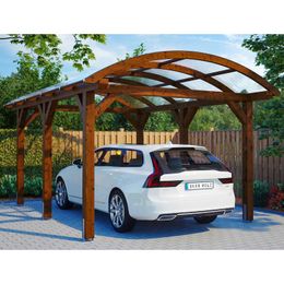 Skan Holz Einzelcarport &raquo;Franken&laquo; Leimholz 300 cm braun braun