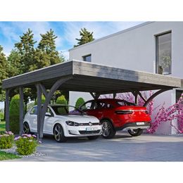 Skan Holz SKANHOLZ Doppelcarport &raquo;Friesland Set 8&laquo; Massivholz 514 cm dunkelgrau dunkelgrau
