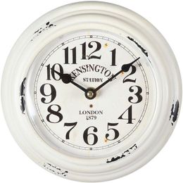 AMBIENTE HAUS Wanduhr &raquo;Kensington Wanduhr aus Metall 21cm&laquo; wei&szlig;