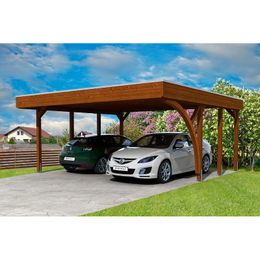 Skan Holz Doppelcarport &raquo;Friesland 7&laquo; Massivholz 514 cm braun braun