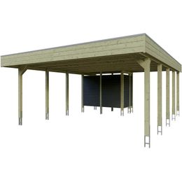 Skan Holz Doppelcarport &raquo;Friesland Set 14&laquo; Massivholz 514 cm Gr&uuml;n gr&uuml;n