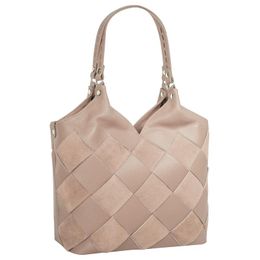 Samantha Look Damen Shopper echt Leder, Made in Italy rosa